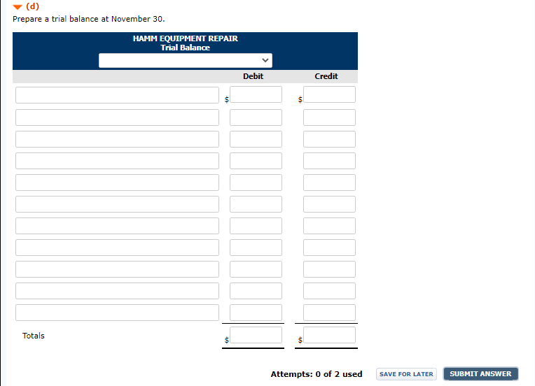 Solved Problem 3-5A (Part Level Submission) On November 1, | Chegg.com