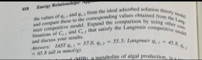 6-7 The Freundlich constants that give approximately | Chegg.com