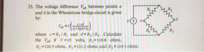 Solved 25. The voltage difference Vab between pointsa R2 and | Chegg.com