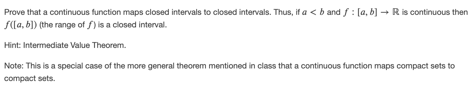 Solved Prove that a continuous function maps closed | Chegg.com