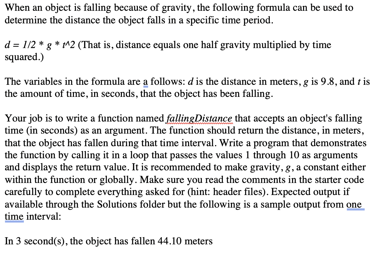Solved When an object is falling because of gravity, the | Chegg.com