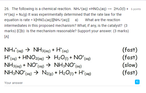 Solved The following is a chemical reaction. NH₄⁺(aq) | Chegg.com