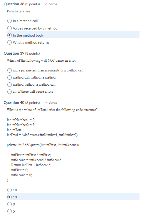 Solved When a method finishes execution, control returns to | Chegg.com