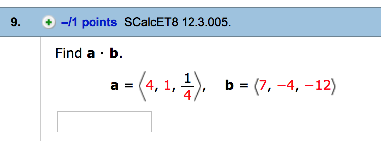Solved 7. 0/1 points | Previous Answers SCalcET8 12.2.029 If | Chegg.com
