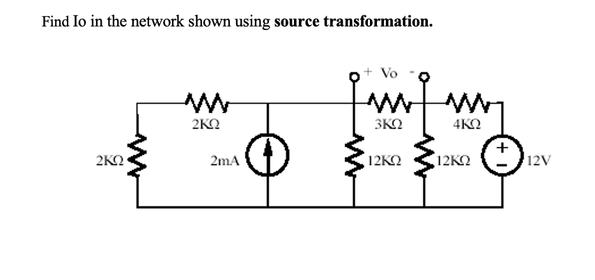 Solved Find Io in the network shown using source | Chegg.com