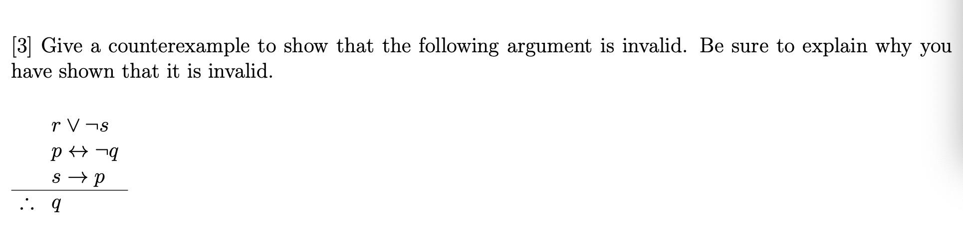 Solved [3] Give a counterexample to show that the following | Chegg.com