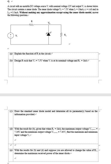 Solved A circuit with an unstable DC voltage source V with | Chegg.com