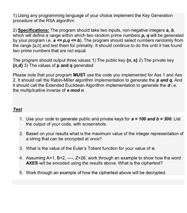 Solved 1) Using any programming language of your choice | Chegg.com