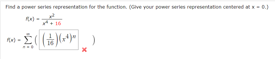 Solved Find a power series representation for the function. | Chegg.com