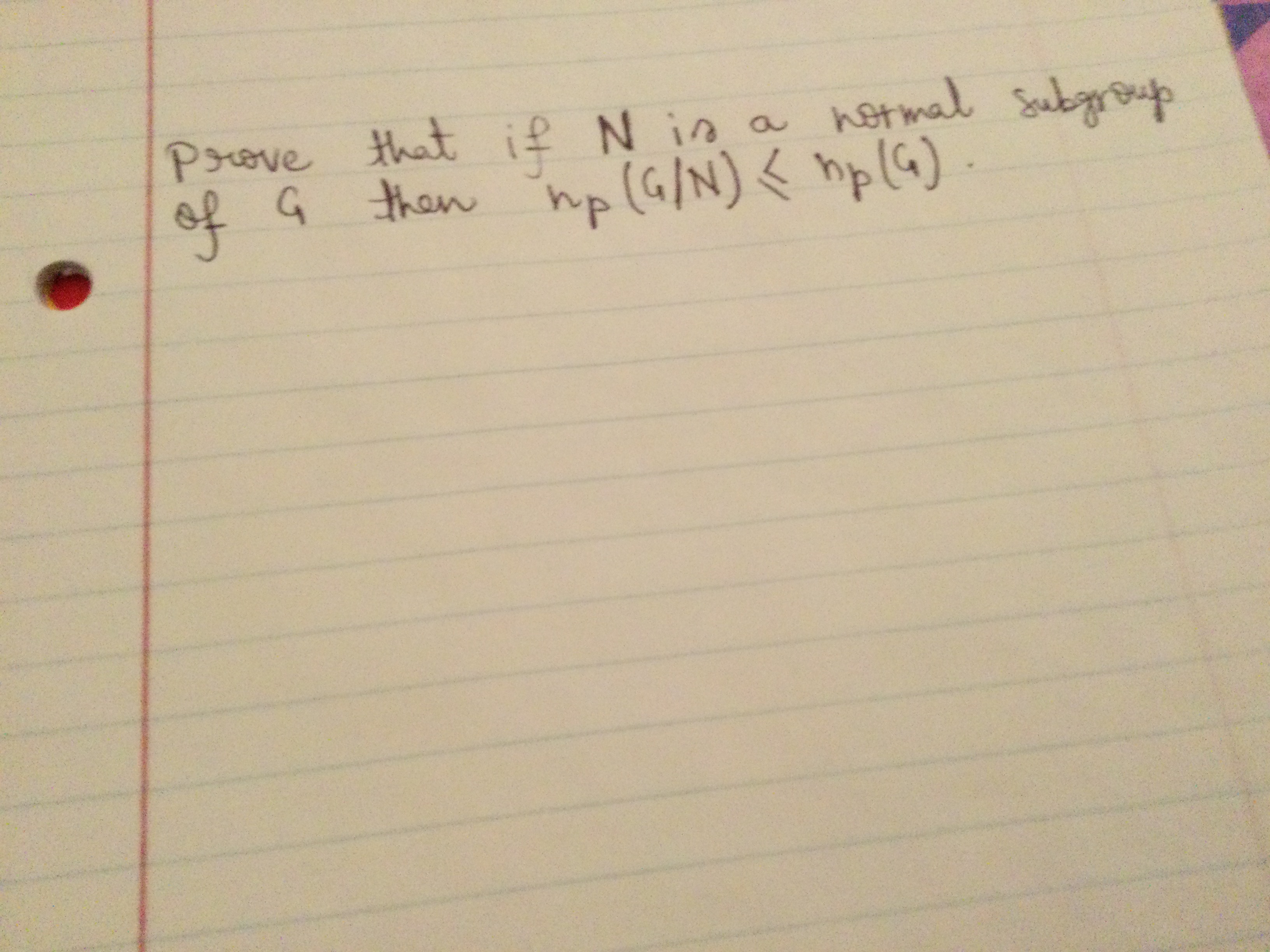 Solved Prove that if N ﻿is a normal subgroupof G ﻿then | Chegg.com