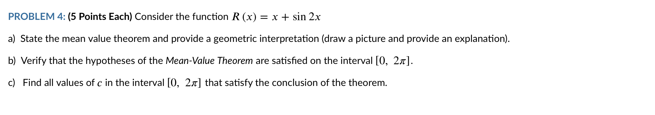Solved PROBLEM 4: (5 Points Each) Consider the function R | Chegg.com