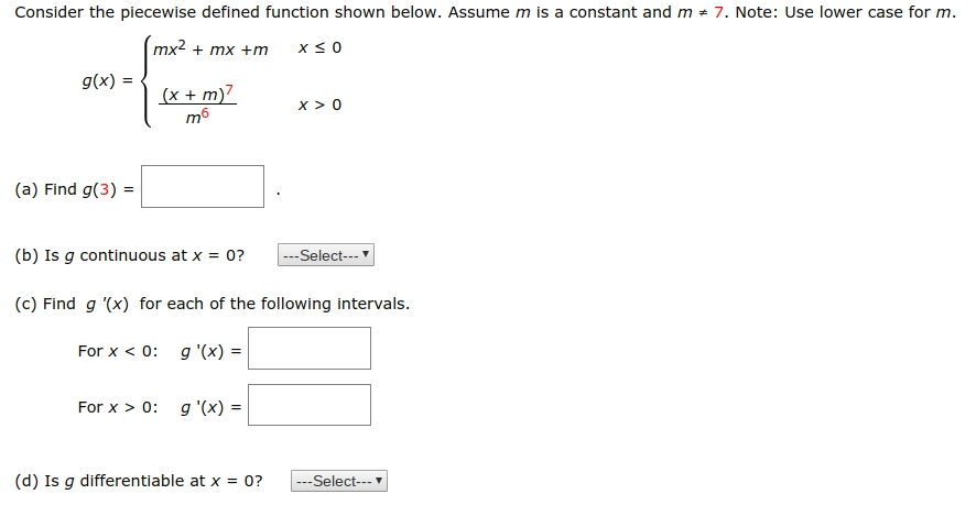 Solved Consider the piecewise defined function shown below. | Chegg.com