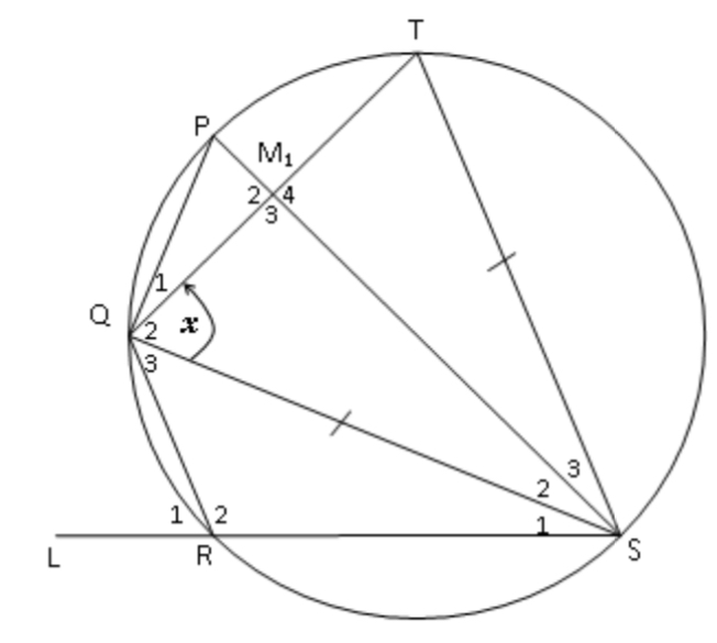 Solved The diagram below shows circle PQRST. SR extends to | Chegg.com