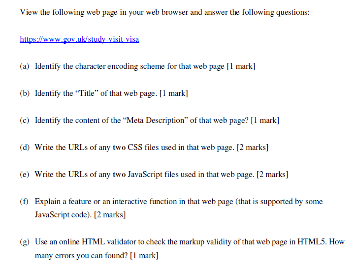 Solved View the following web page in your web browser and | Chegg.com