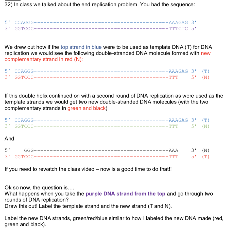 Solved 32) In class we talked about the end replication | Chegg.com