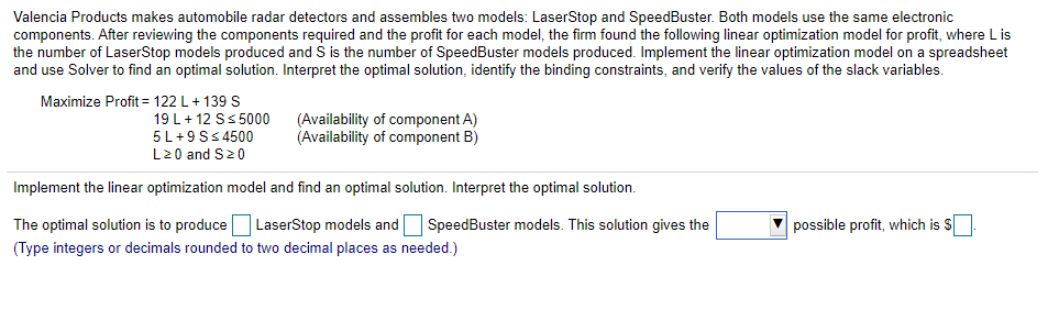 Solved B) Component A ______ (is/is not)a binding constraint | Chegg.com