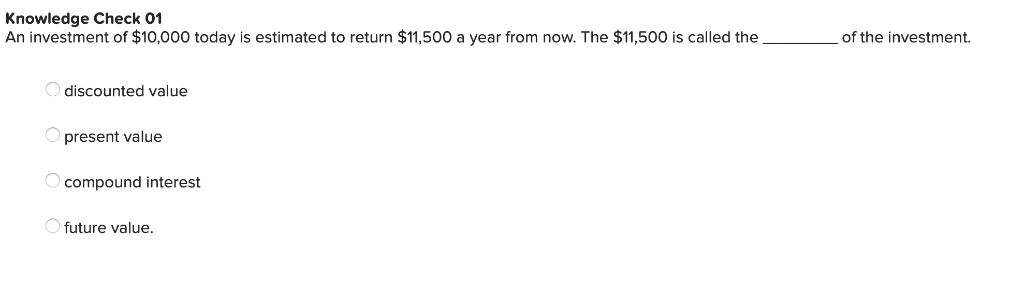Solved Knowledge Check 01 The simple rate of return is also | Chegg.com