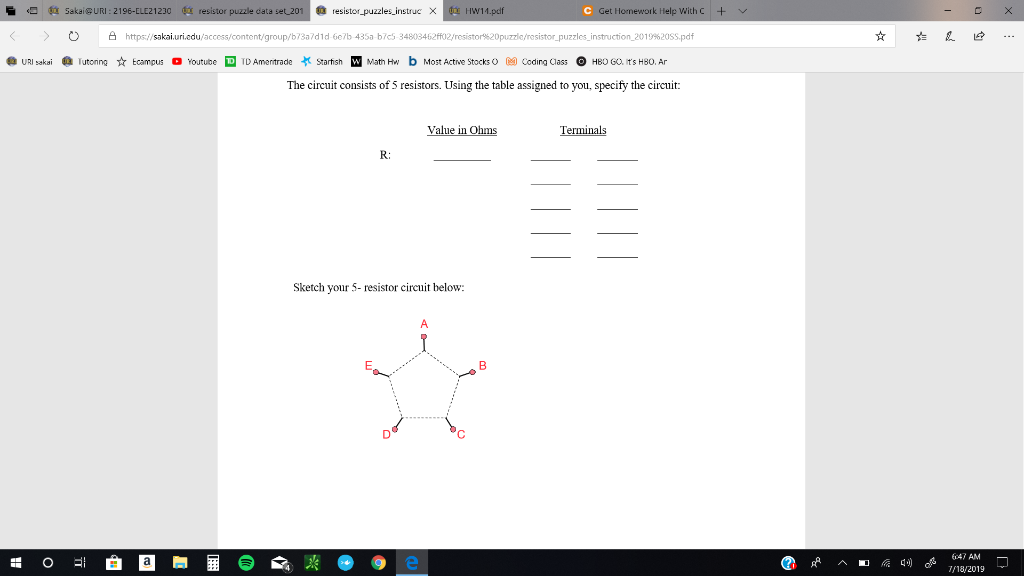 Solved O Sakai GURI: 2196-CLE21230 resistor puzzle data set | Chegg.com