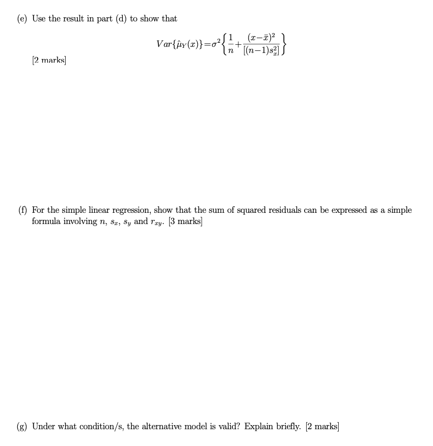 1. Consider fitting a simple linear regression model, | Chegg.com