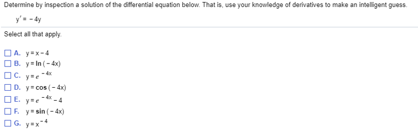 Solved Determine by inspection a solution of the | Chegg.com