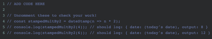 Solved Javascript Replit Create A Function Datestamp That