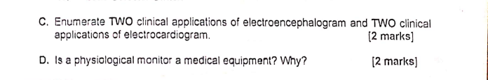 Solved C. Enumerate TWO clinical applications of | Chegg.com