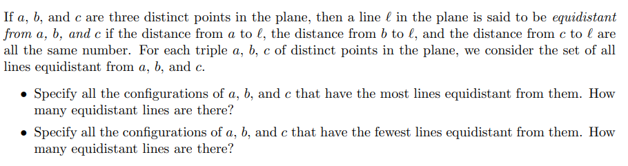 Solved If a,b, and c are three distinct points in the plane, | Chegg.com