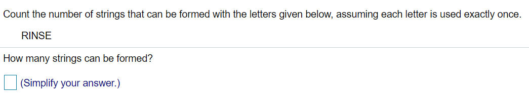 Solved Count the number of strings that can be formed with | Chegg.com