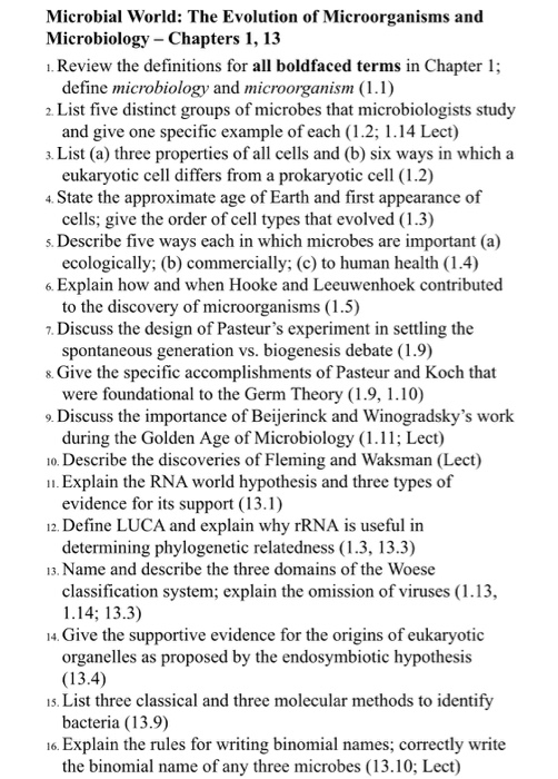 Solved Microbial World: The Evolution of Microorganisms and | Chegg.com