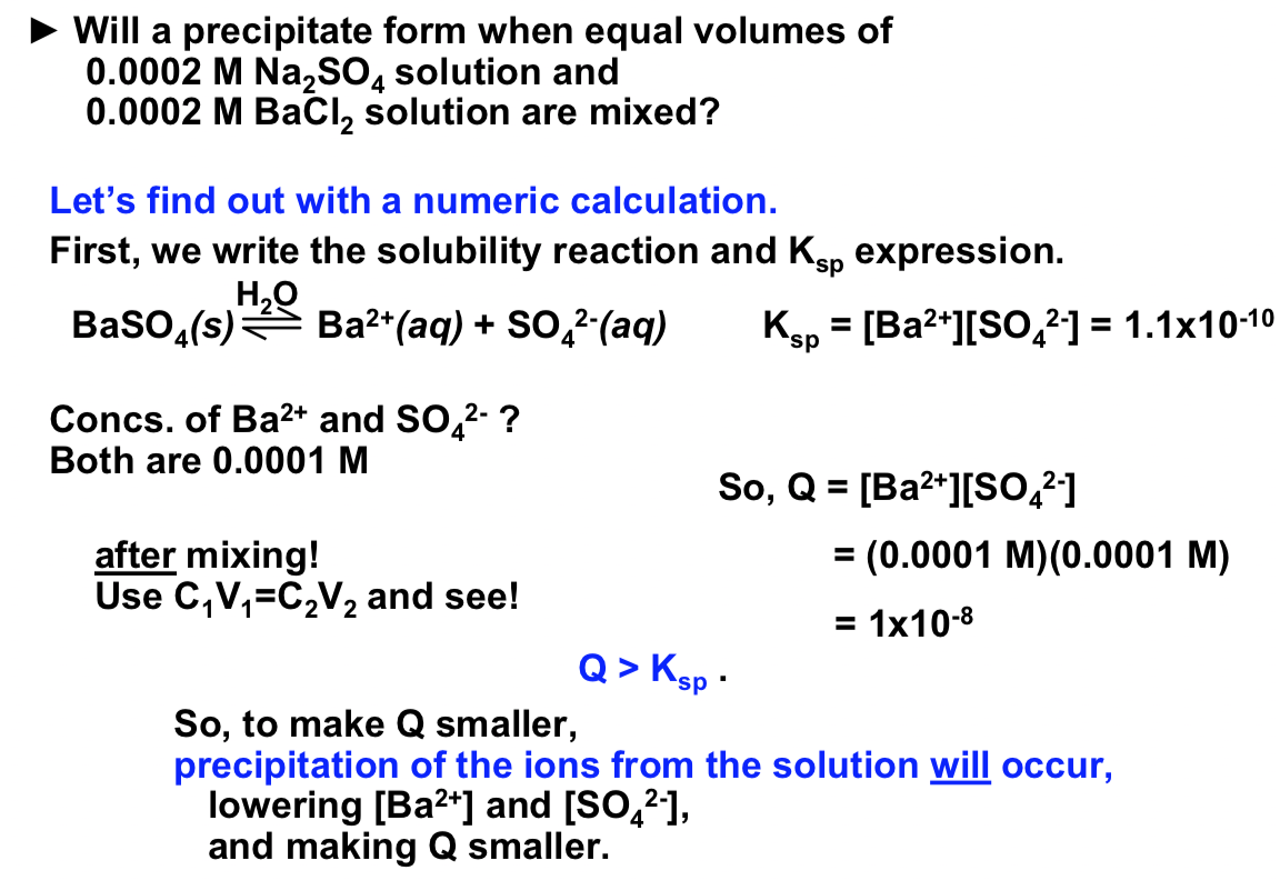 Solved Will a precipitate form when equal volumes of | Chegg.com