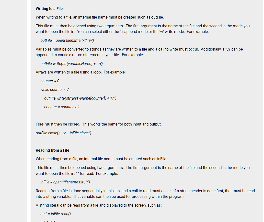 Solved Writing to a File When writing to a file, an internal | Chegg.com