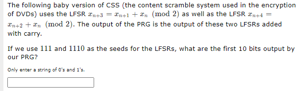 Solved The following baby version of CSS (the content | Chegg.com