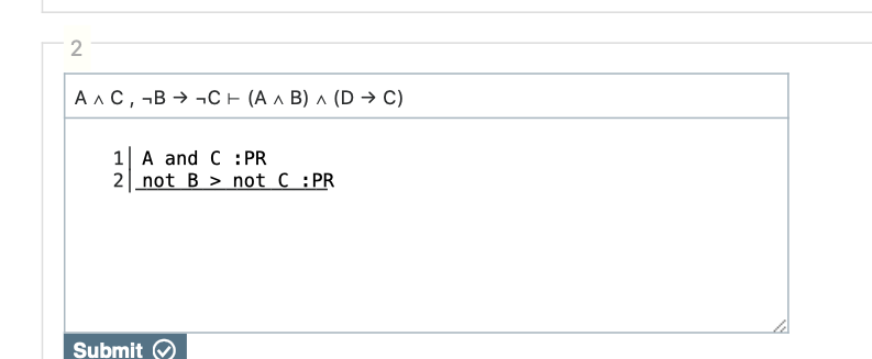 Solved N AAC, -B + -CE ( AB) ^ (D → C) 1 A and C : PR 2 not | Chegg.com