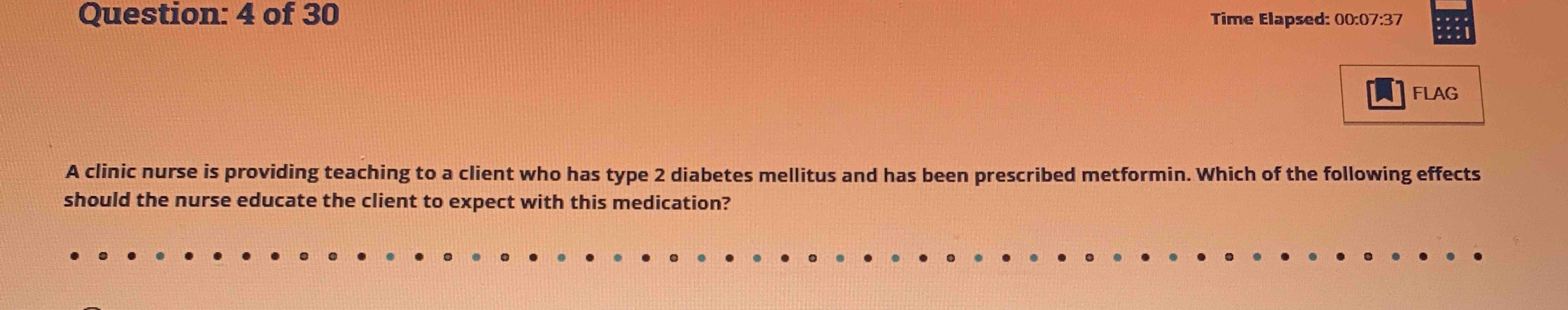 Solved Question: 4 ﻿of 30[] ﻿FLAGA clinic nurse is providing | Chegg.com