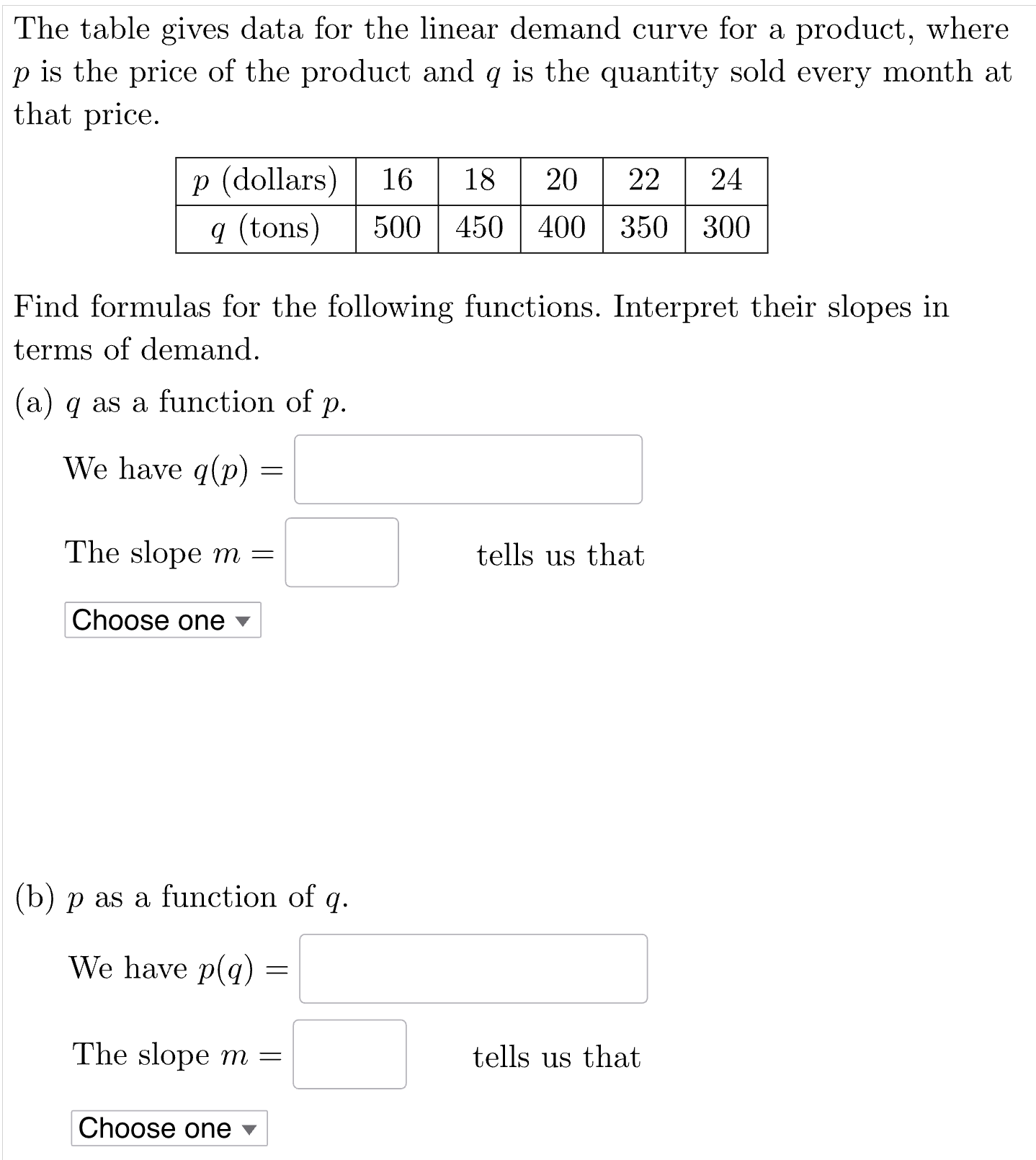 Solved the first dropdown: A.) for every dollar increase in | Chegg.com
