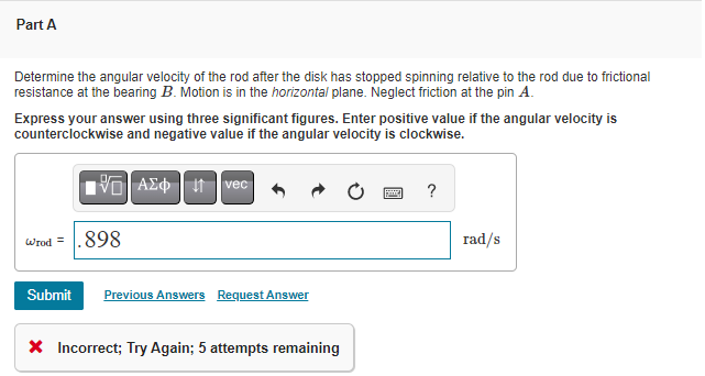 Solved The 12−kg rod AB is pinned to the 40−kg disk as shown | Chegg.com