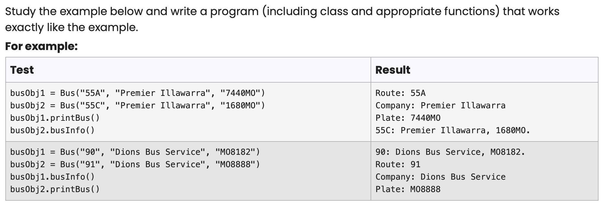 Solved Study the example below and write a program | Chegg.com