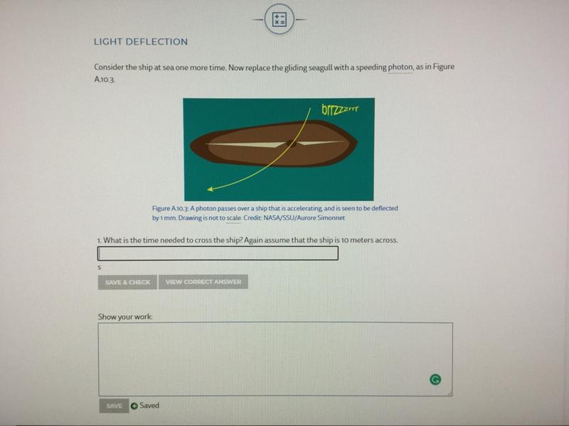 Solved LIGHT DEFLECTION Consider the ship at sea one more | Chegg.com