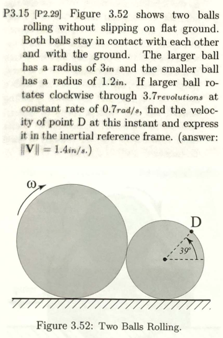 P3.15 [P2.29] ﻿Figure 3.52 ﻿shows two ballsrolling | Chegg.com