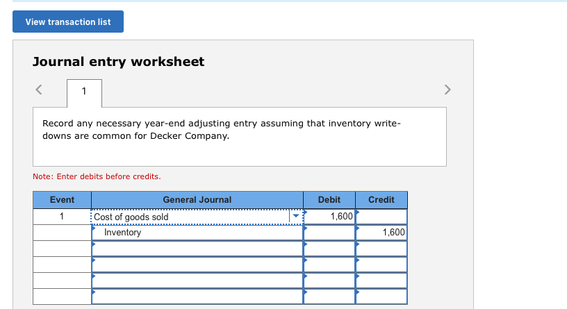 Solved Decker Company has five products in its inventory. | Chegg.com