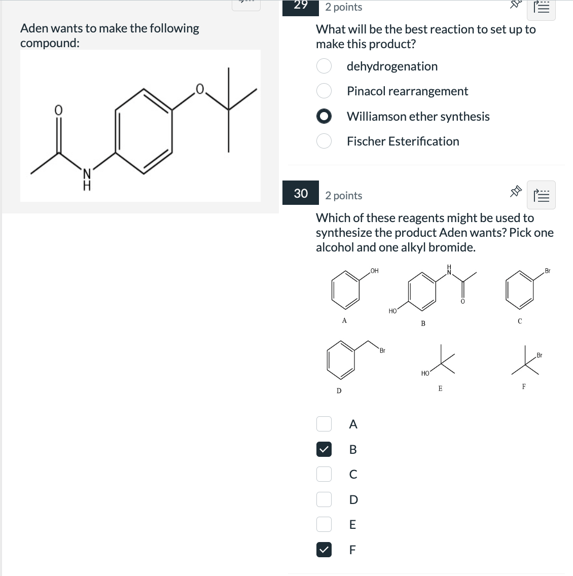 Solved Aden wants to make the following compound: What will | Chegg.com
