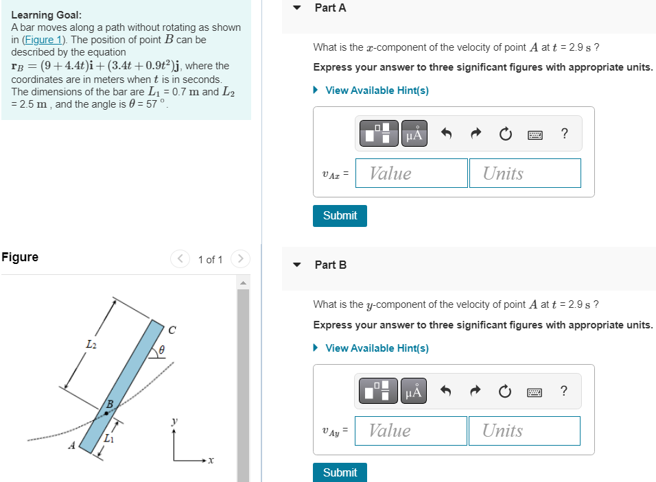 [Solved]: Learning Goal: A bar moves along a path without