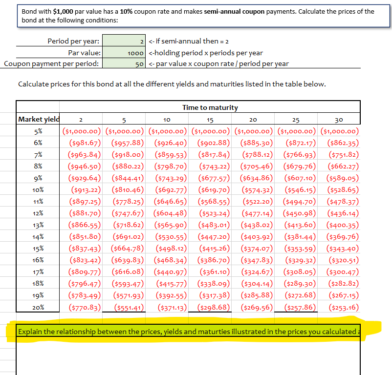 Solved Bond with $1,000 par value has a 10% coupon rate and | Chegg.com