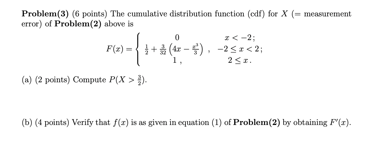 Solved Problem(2) (8 points) The error involved in making a | Chegg.com