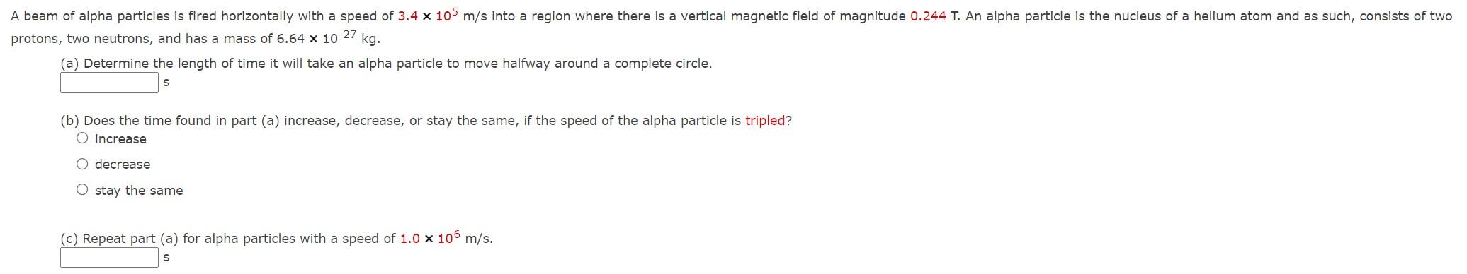 Solved A beam of alpha particles is fired horizontally with | Chegg.com