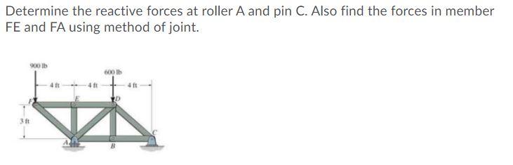 Solved Determine the reactive forces at roller A and pin C. | Chegg.com