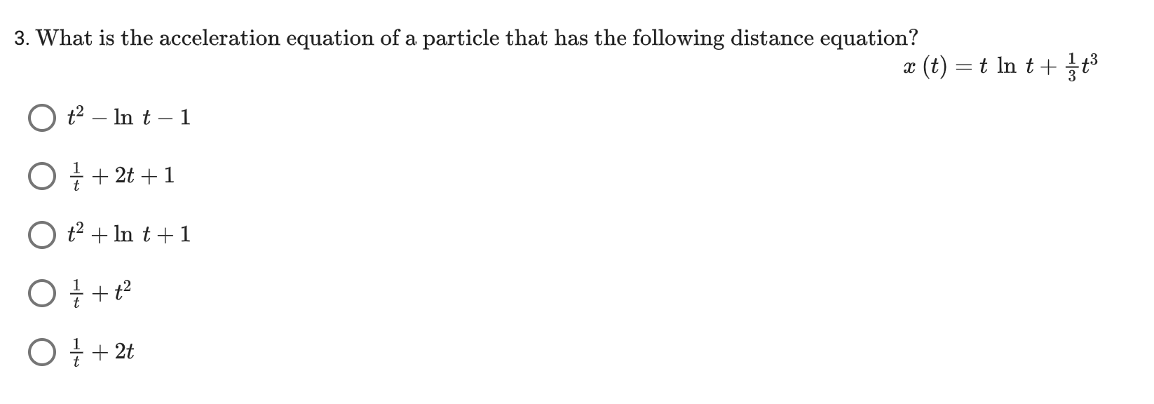 Solved 3. What is the acceleration equation of a particle | Chegg.com