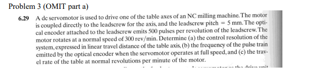 Solved Problem 3 (OMIT part a) 6.29 A dc servomotor is used | Chegg.com