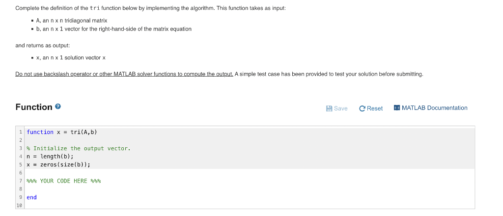 Solved Solving tridiagonal systems of equations Consider the | Chegg.com