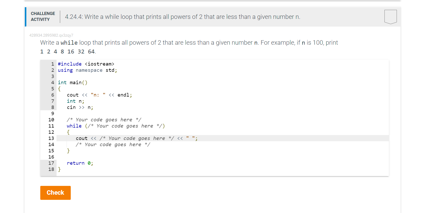 Solved \begin{tabular}{l|l} CHALLENGE & 4.24.4: Write a | Chegg.com